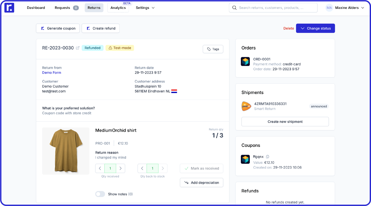 Returns process for Magnus OIL | Returnless